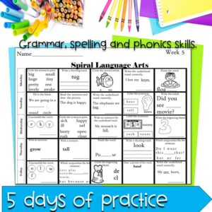 1st Grade Morning Work | ELA Spiral Review | Literacy Morning Work 1st ...