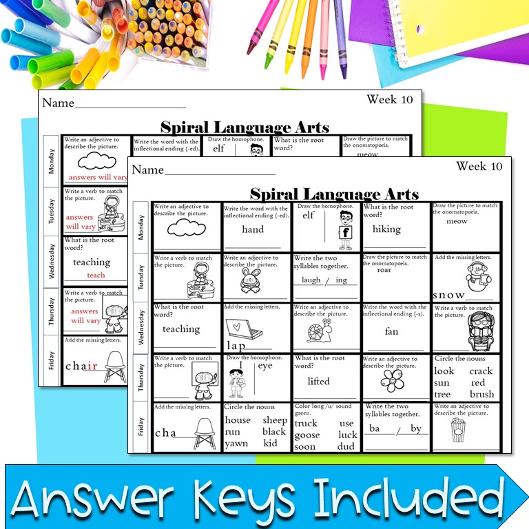 1st Grade Morning Work | ELA Spiral Review | Literacy Morning Work 1st ...
