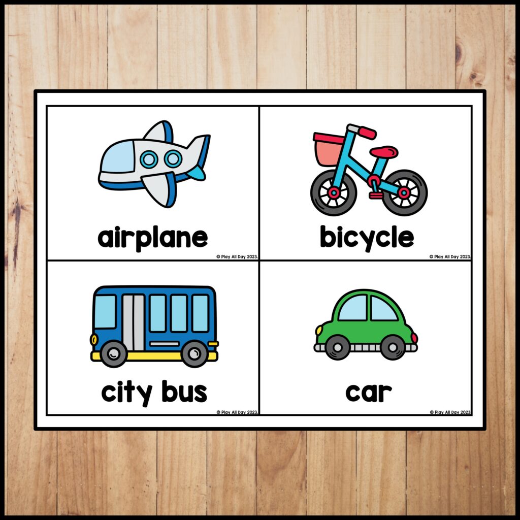 Transportation Vocabulary Cards | Transportation Word Wall Cards | Made ...