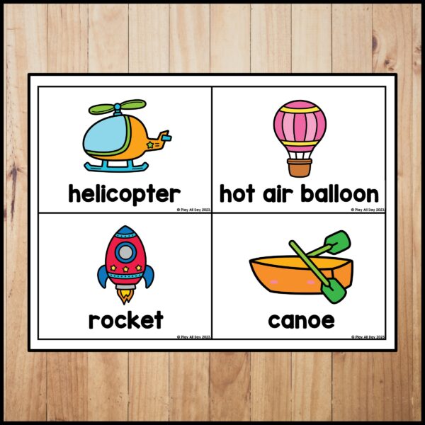 Transportation Vocabulary Cards | Transportation Word Wall Cards | Made ...
