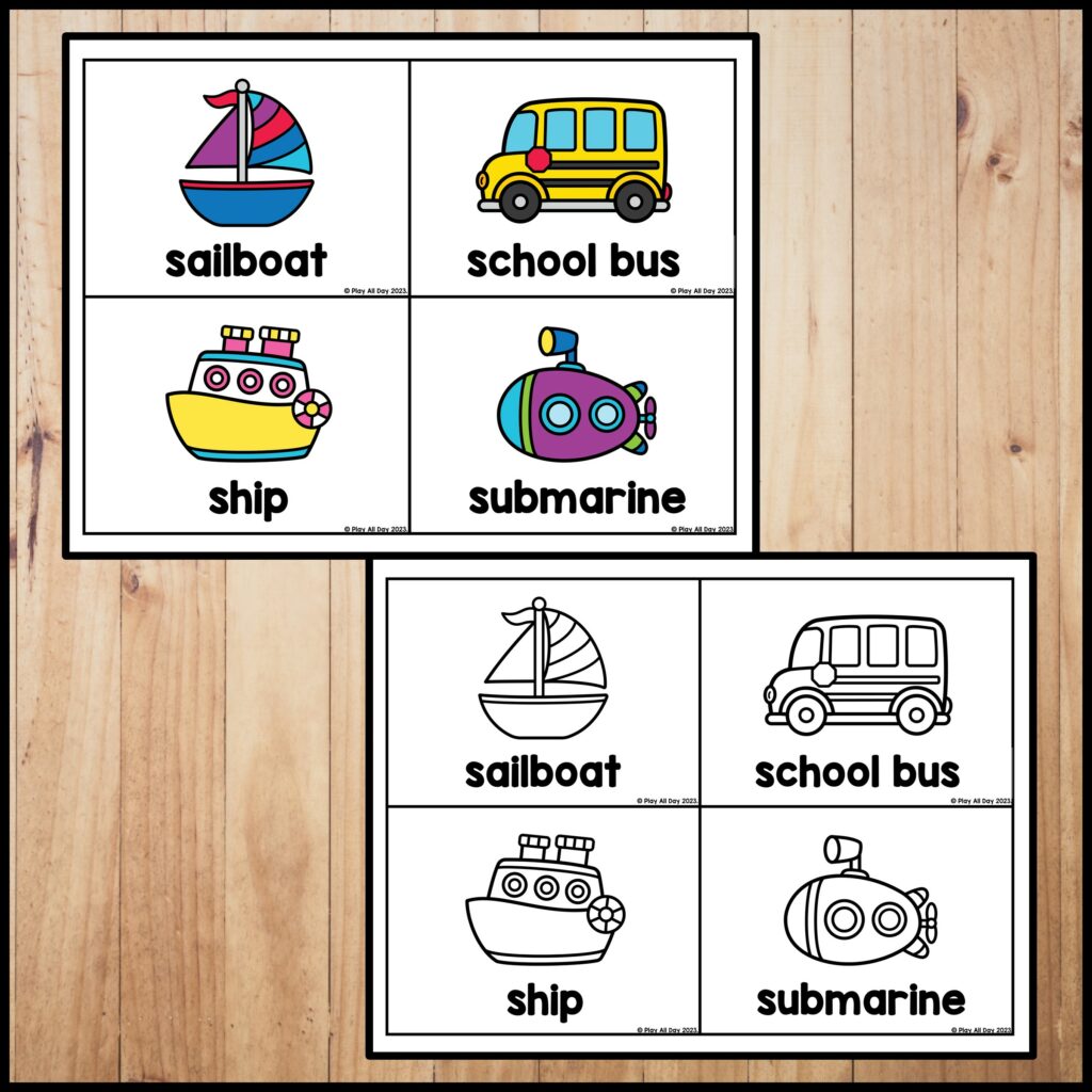 Transportation Vocabulary Cards | Transportation Word Wall Cards | Made ...