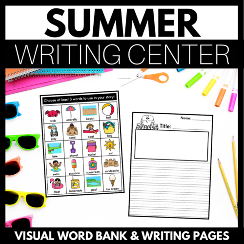 Summer Writing Center - Visual Word Bank & Writing Paper | Made By Teachers