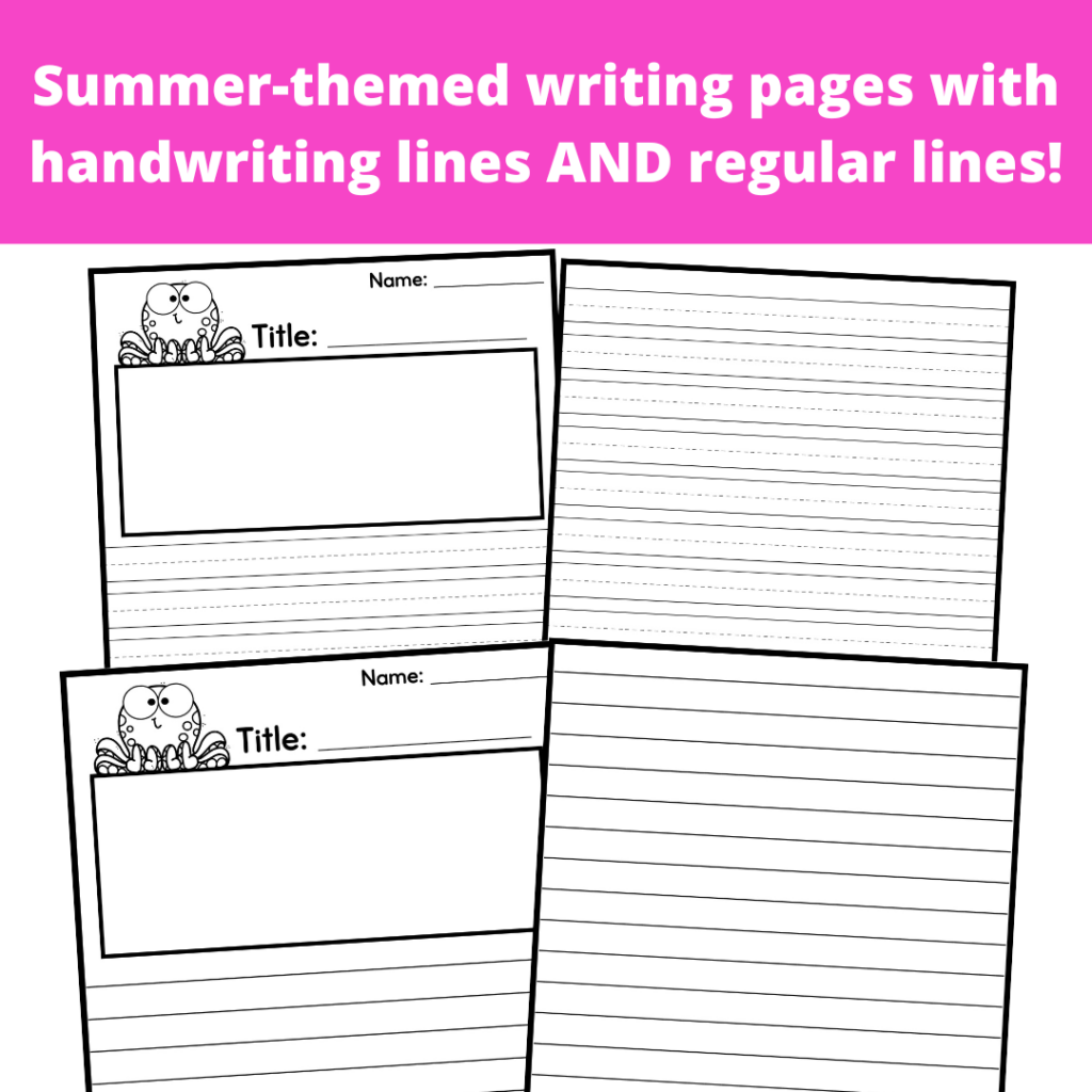 Summer Writing Center - Visual Word Bank & Writing Paper | Made By Teachers