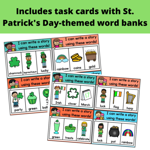 St. Patrick's Day Writing Center - Visual Word Bank Cards & Writing ...