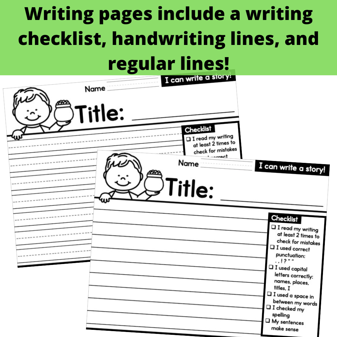 St. Patrick's Day Writing Center - Visual Word Bank Cards & Writing ...