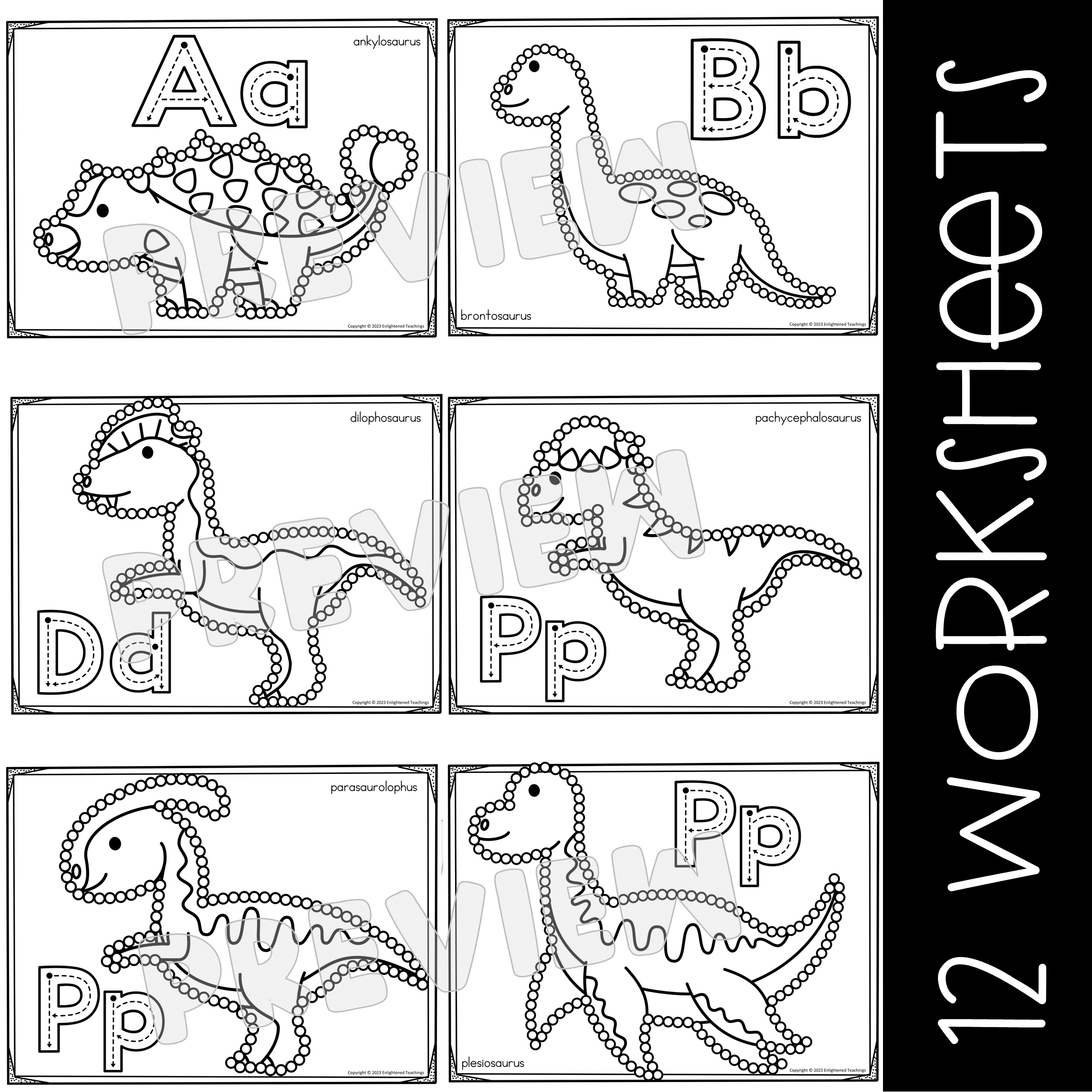 Dinosaur Q-tip Painting Fine Motor Activity Dinosaur Dot Painting ...