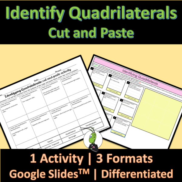 Classifying Quadrilaterals | Cut and Paste Activity | Mystery Picture ...