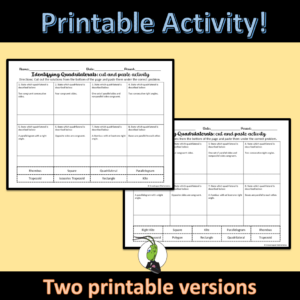 Classifying Quadrilaterals | Cut and Paste Activity | Mystery Picture ...