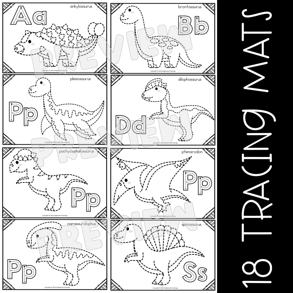 Dinosaurs Tracing Worksheets Fine Motor Activity Dinosaur Tracing ...