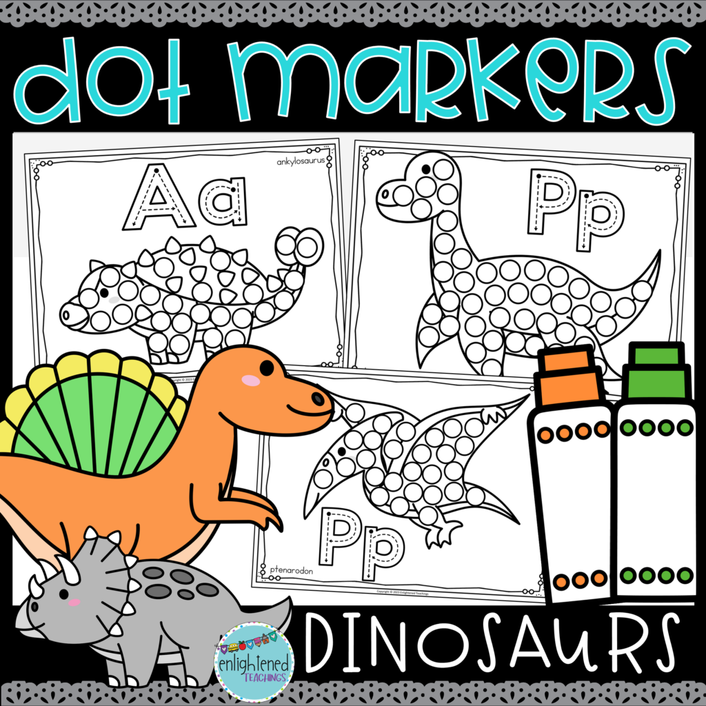 Dinosaur Dab a Dot Worksheets Dot Marker Fine Motor Dinosaur Do a Dot ...