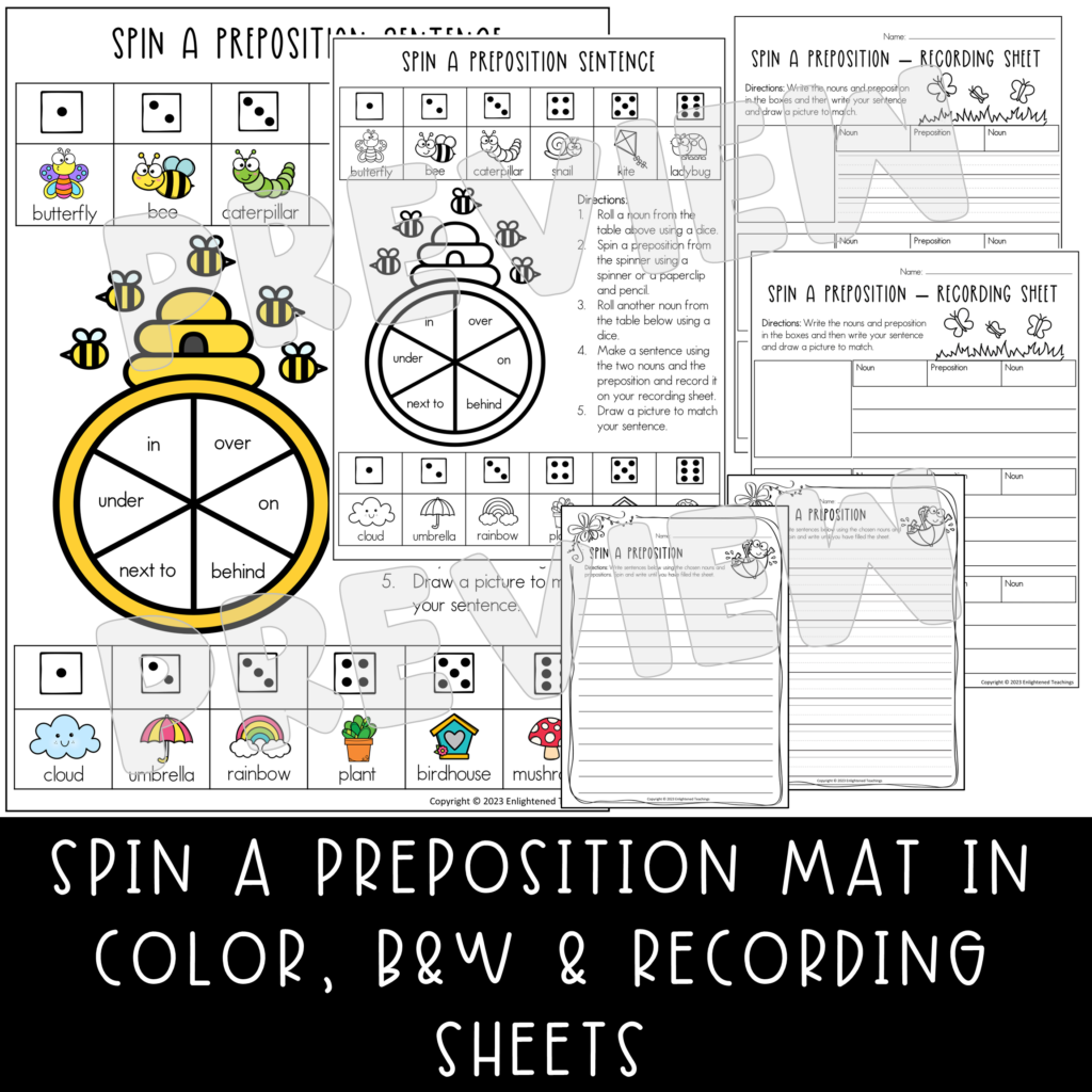 Spring Preposition Sentences Worksheets Cut Glue Paste Spring ...