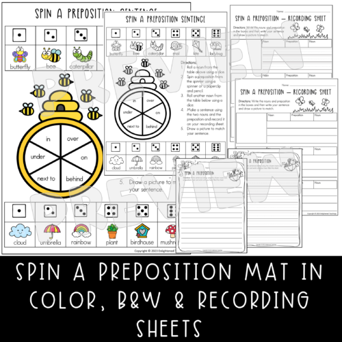 Spring Preposition Sentences Worksheets Cut Glue Paste Spring ...