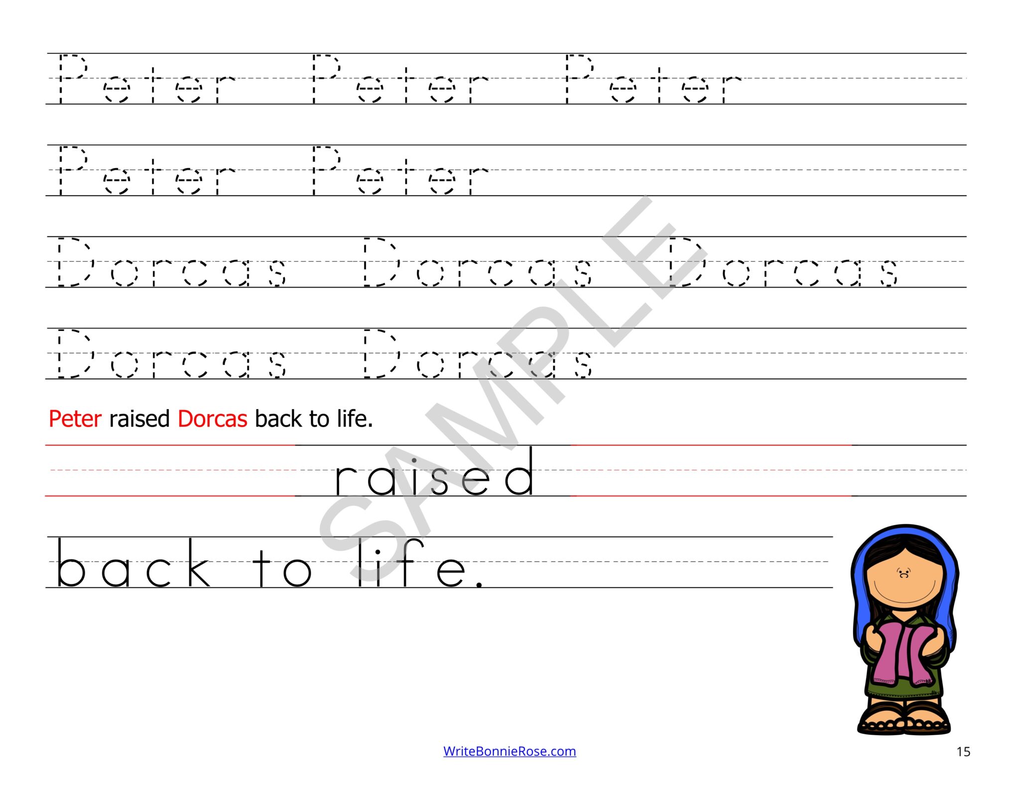 Handwriting Practice with New Testament Men and Women of the Bible ...