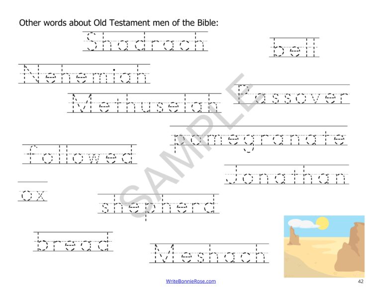 Handwriting Practice with Old Testament Men and Women of the Bible ...