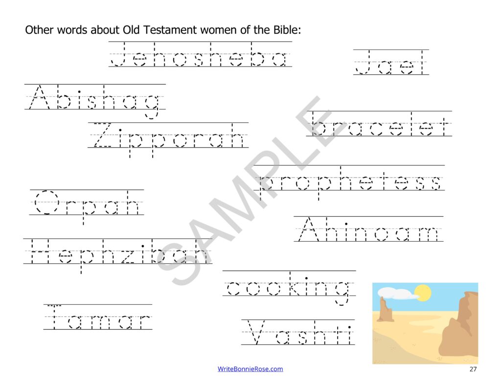 Handwriting Practice with Old Testament Men and Women of the Bible ...