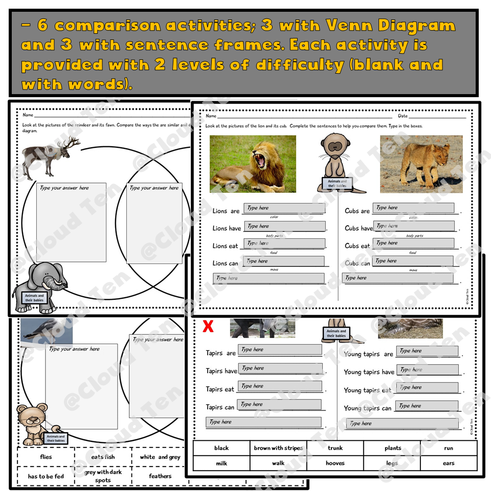 Animals and their babies in Google Slides™ | Made By Teachers