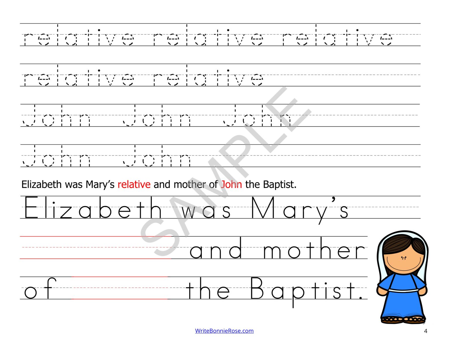Handwriting Practice with Men and Women of the Bible: Print | Made By ...