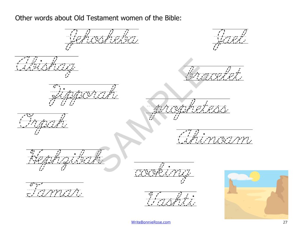 Handwriting Practice with Men and Women of the Bible: Cursive | Made By ...