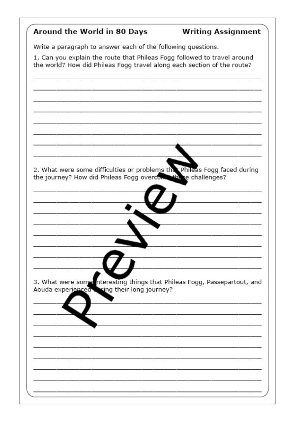 Jules Verne "Around the World in 80 Days" worksheets | Made By Teachers