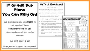 1st Grade Emergency Sub Plans | Made By Teachers