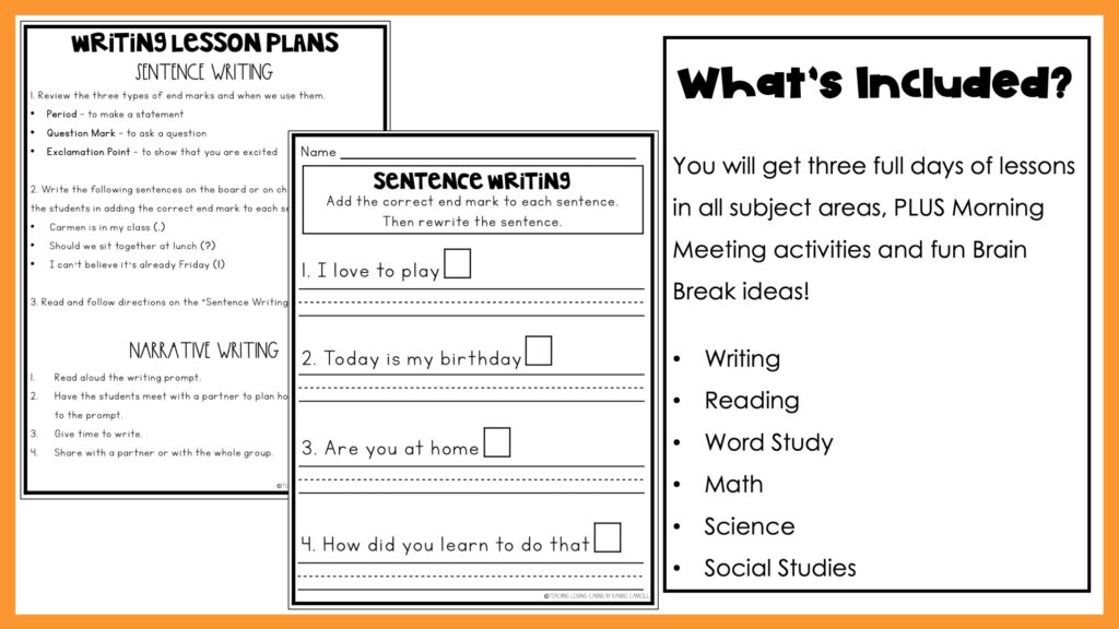 1st Grade Emergency Sub Plans | Made By Teachers