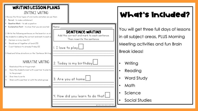 1st Grade Emergency Sub Plans | Made By Teachers