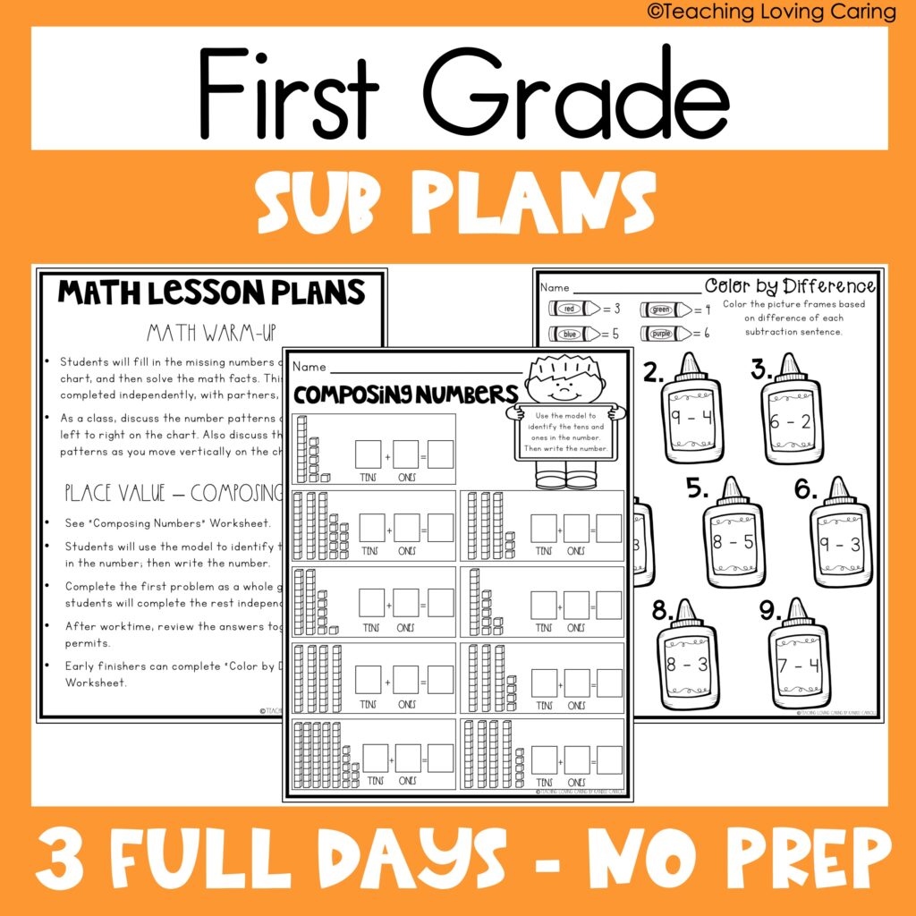 1st Grade Emergency Sub Plans | Made By Teachers