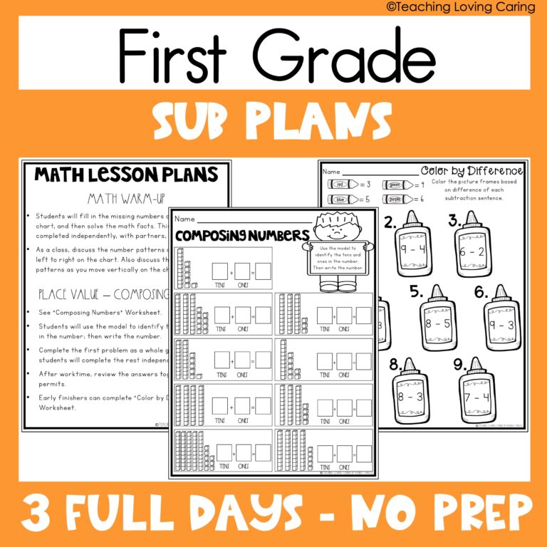 1st Grade Emergency Sub Plans | Made By Teachers