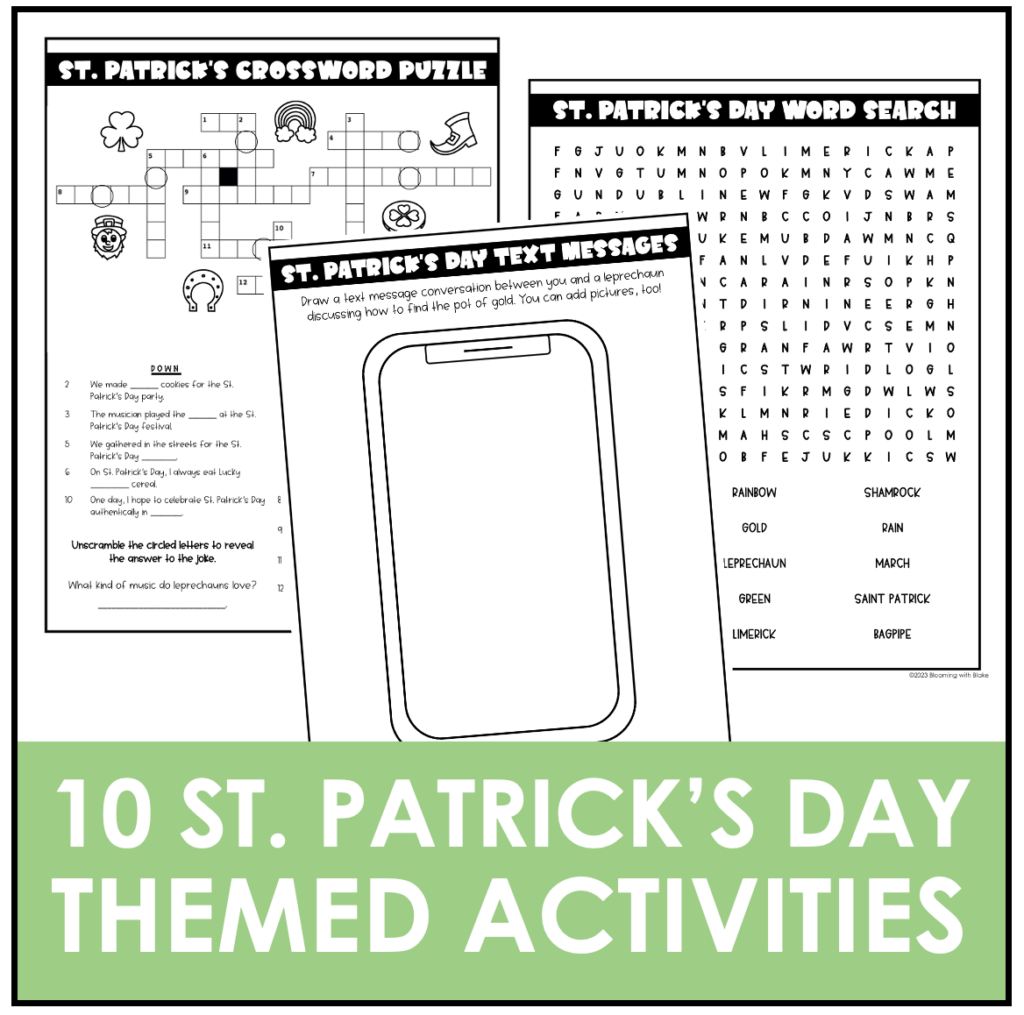 St. Patrick's Day Activities | Narrative Writing, Grammar, Jokes and ...