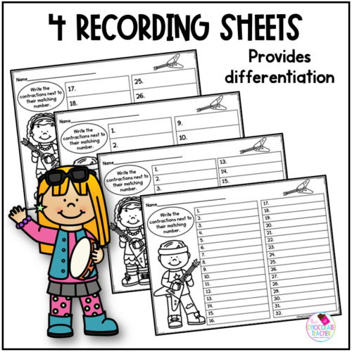 Contractions - Grammar Center - Task Cards - Worksheets | Made By Teachers