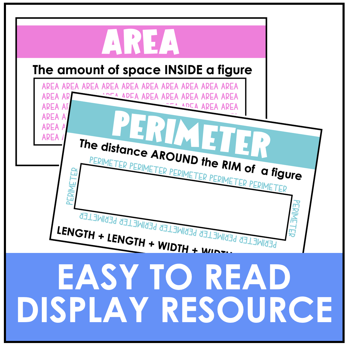 Area and Perimeter Vocabulary Posters | Math Word Wall | Made By Teachers
