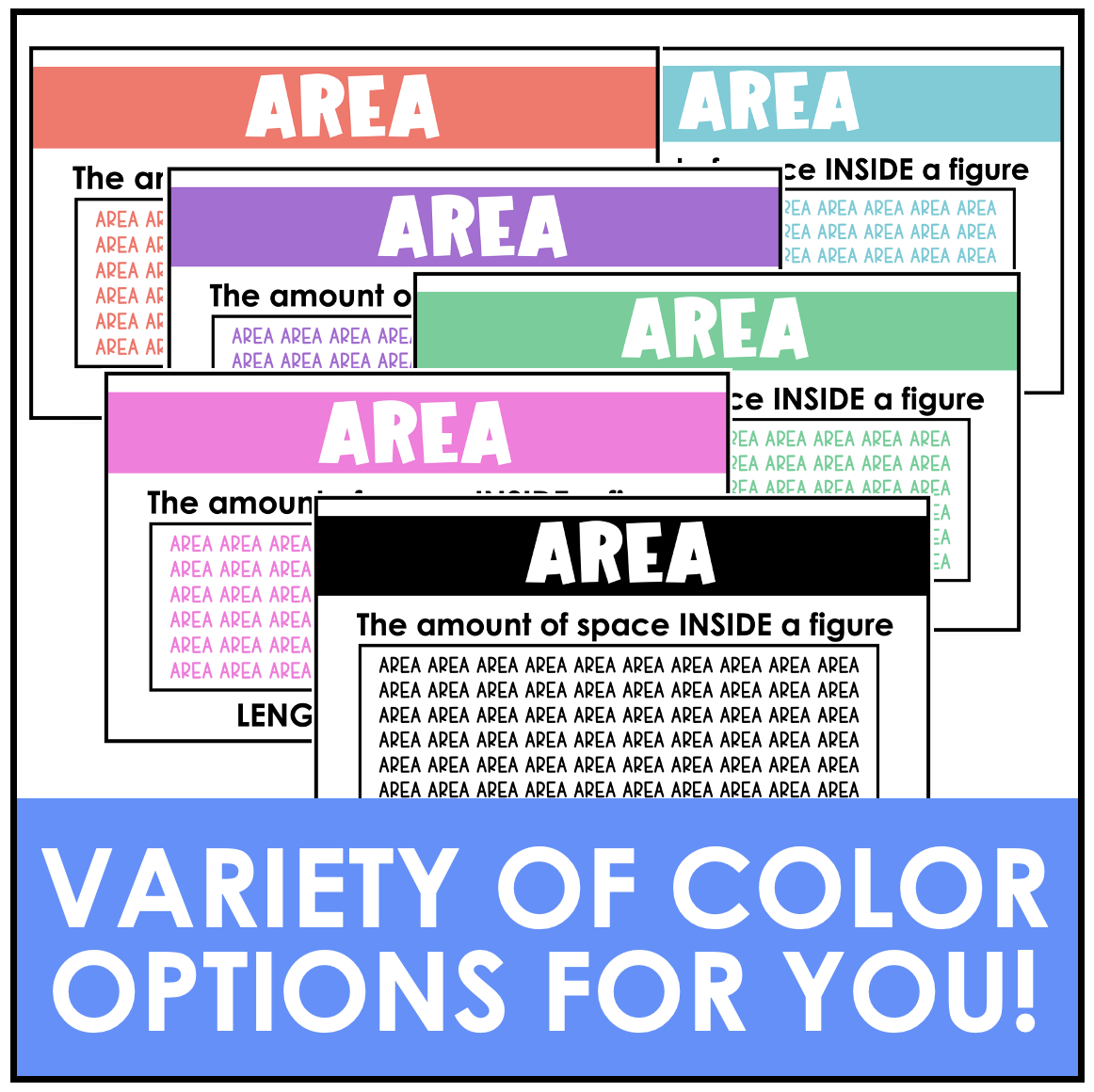 Area and Perimeter Vocabulary Posters | Math Word Wall | Made By Teachers