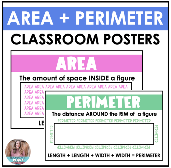 Area and Perimeter Vocabulary Posters | Math Word Wall | Made By Teachers