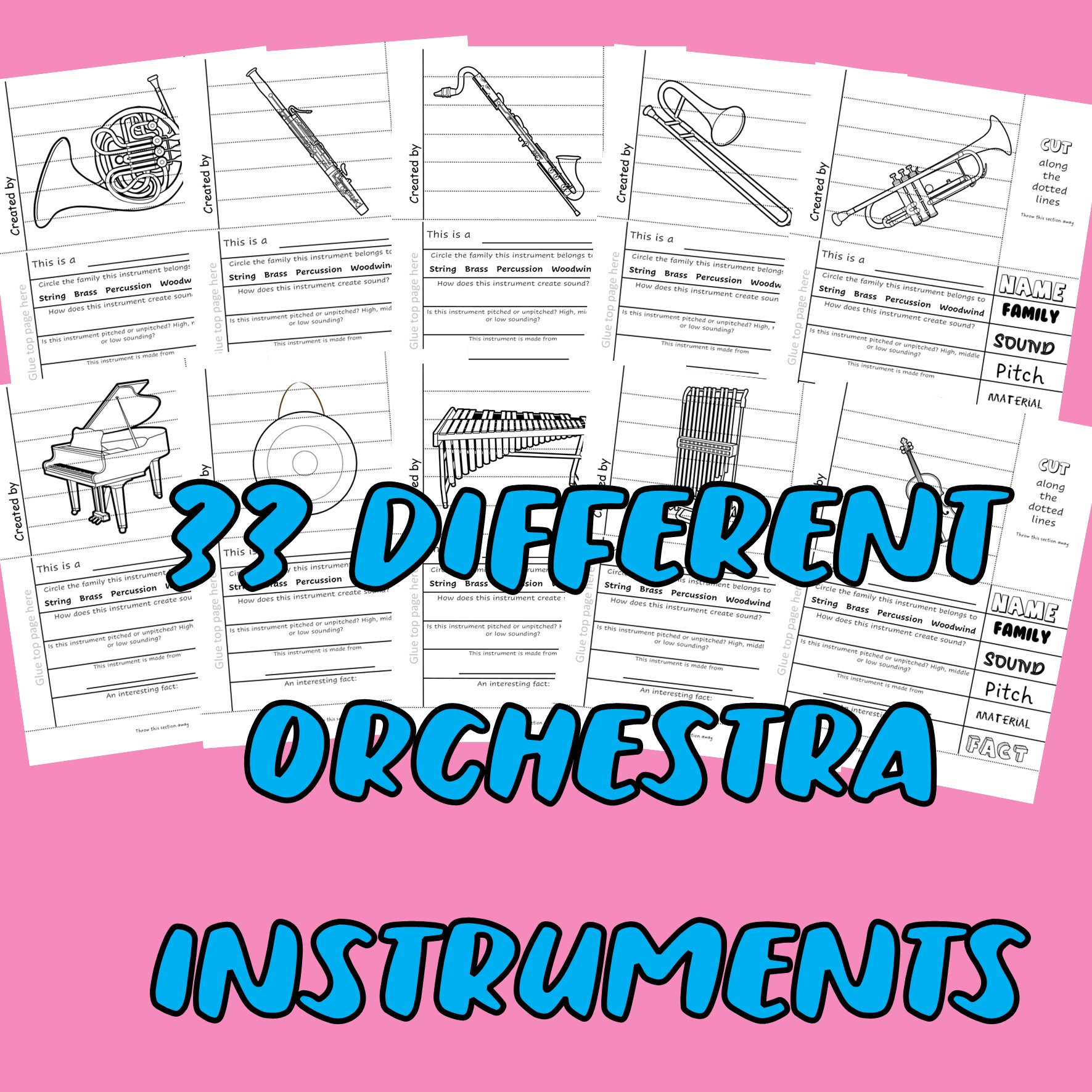 Orchestra Instrument Flipbook - 33 instruments | Made By Teachers