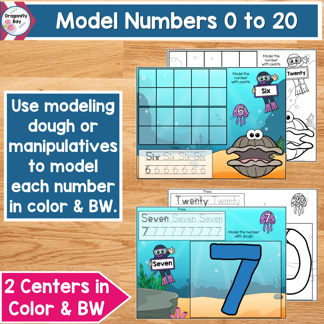 Modeling and Counting Numbers 0 to 20 Worksheets and 2 Centers | Made ...