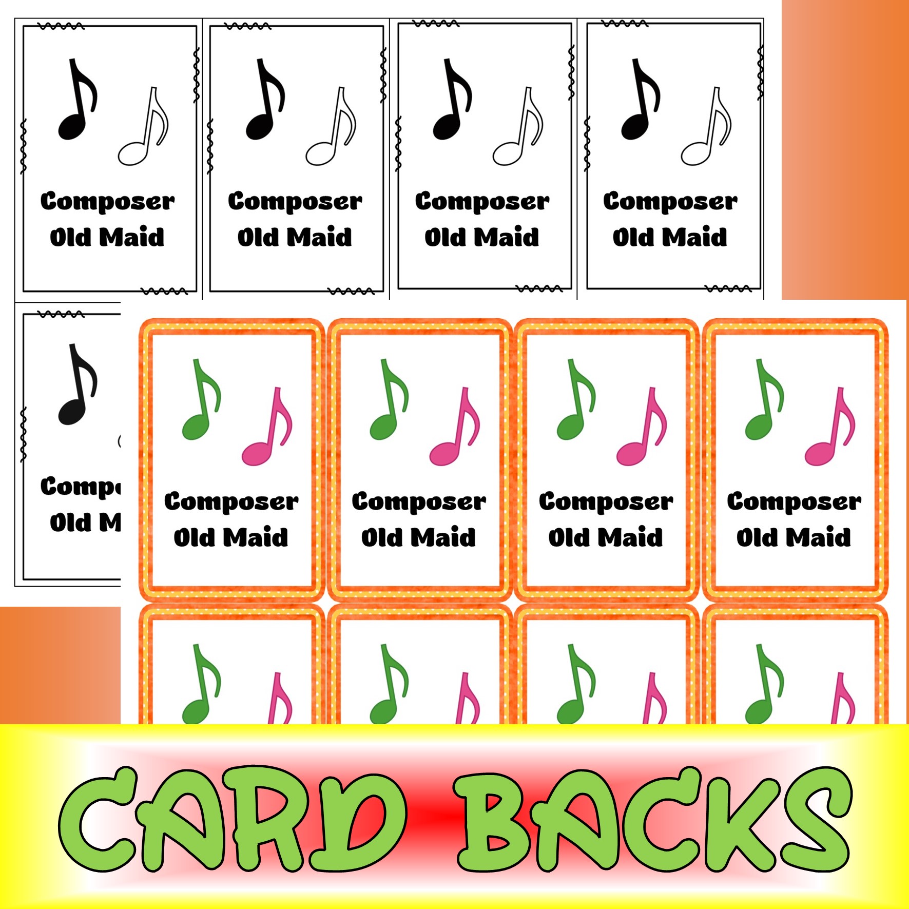 Old Maid - Music Composer Card Game | Made By Teachers