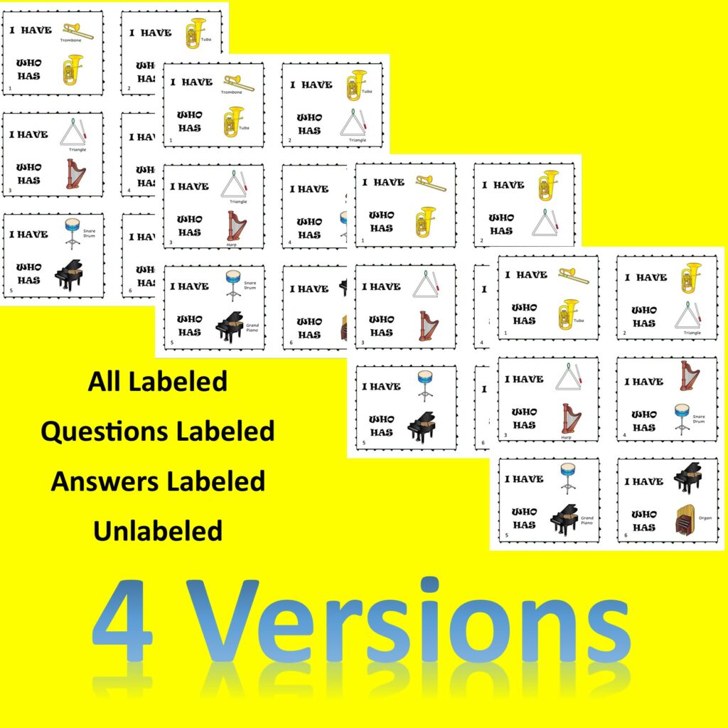 I Have/Who Has? Orchestra Instrument Music Game | Made By Teachers