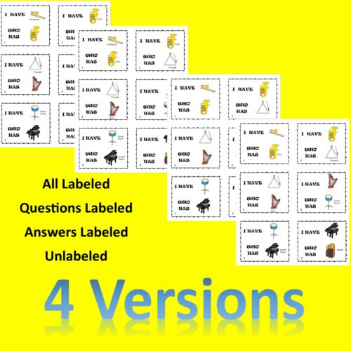 I Have/Who Has? Orchestra Instrument Music Game | Made By Teachers