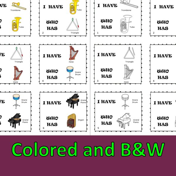 I Have/Who Has? Orchestra Instrument Music Game | Made By Teachers
