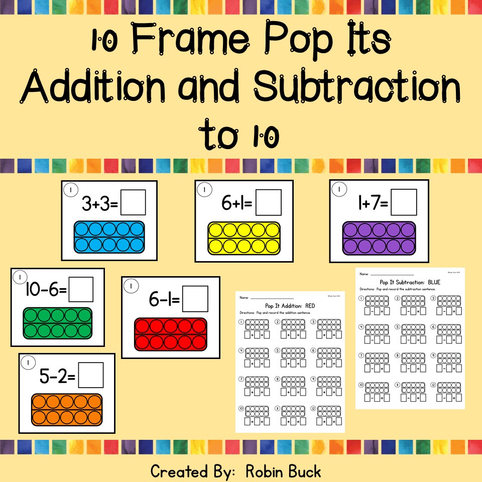 10 Frame Pop Its: Addition and Subtraction to 10 | Made By Teachers