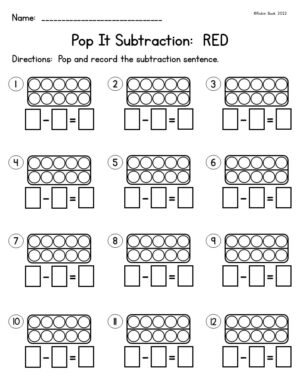 10 Frame Pop Its: Addition and Subtraction to 10 | Made By Teachers