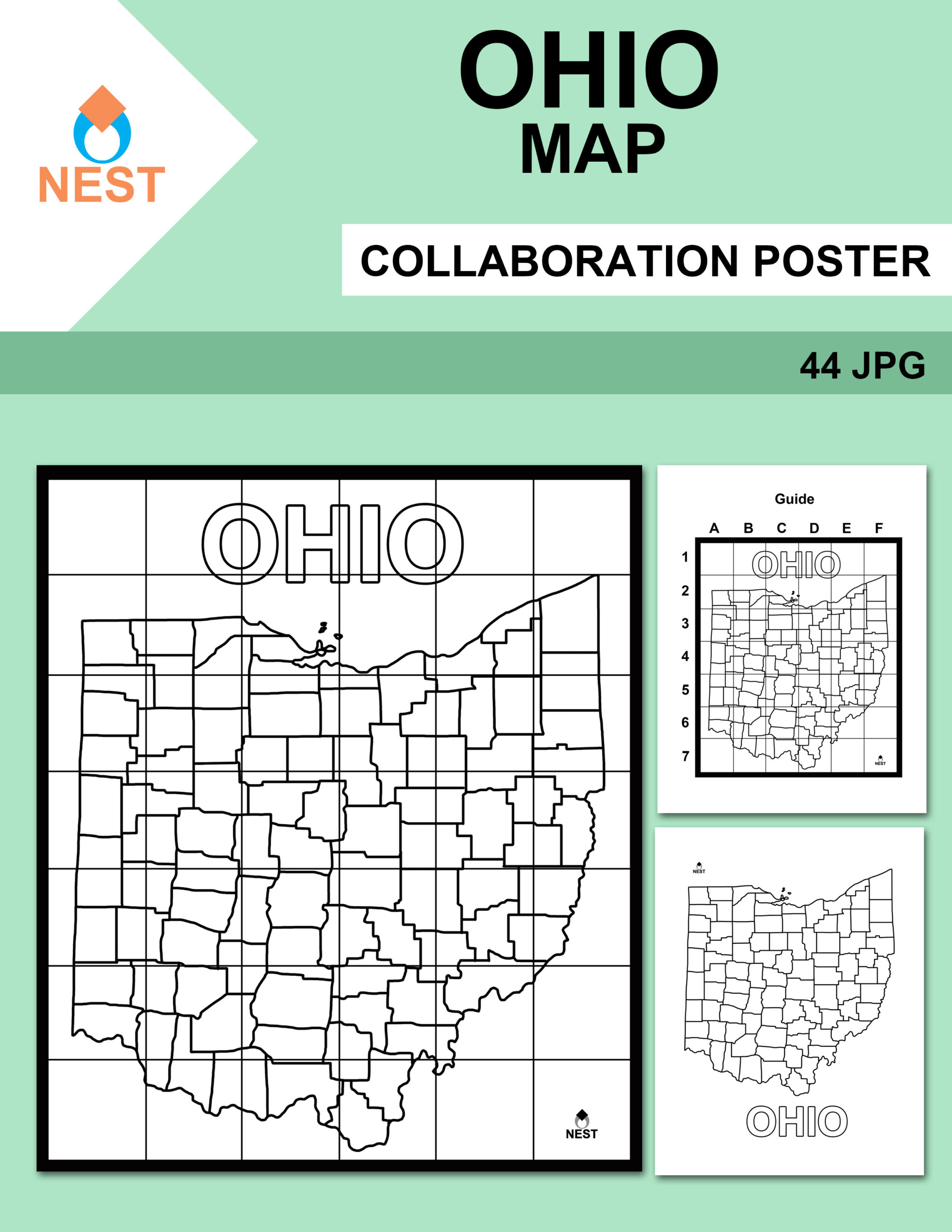 Ohio Map Collaboration Poster | Made By Teachers