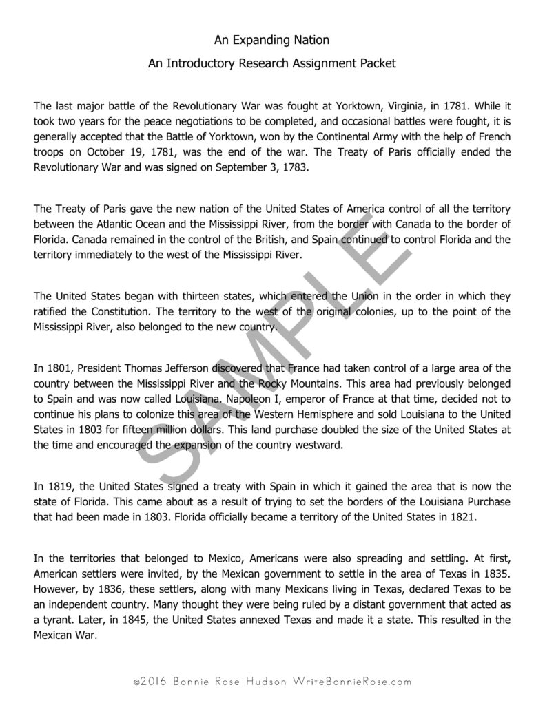 An Expanding Nation Research Pack | Made By Teachers