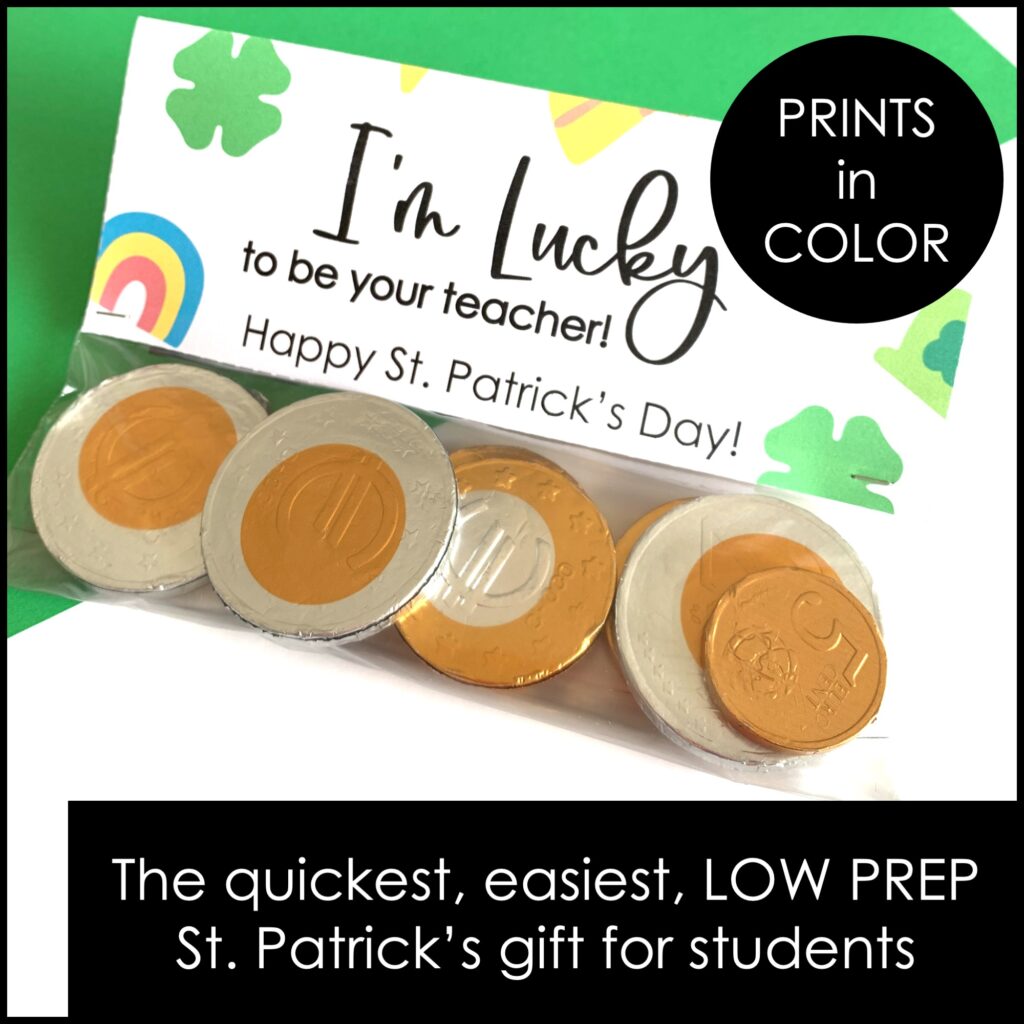St. Patrick's Day Gift Tag | Student Bag Topper | Lucky Charm Candy ...