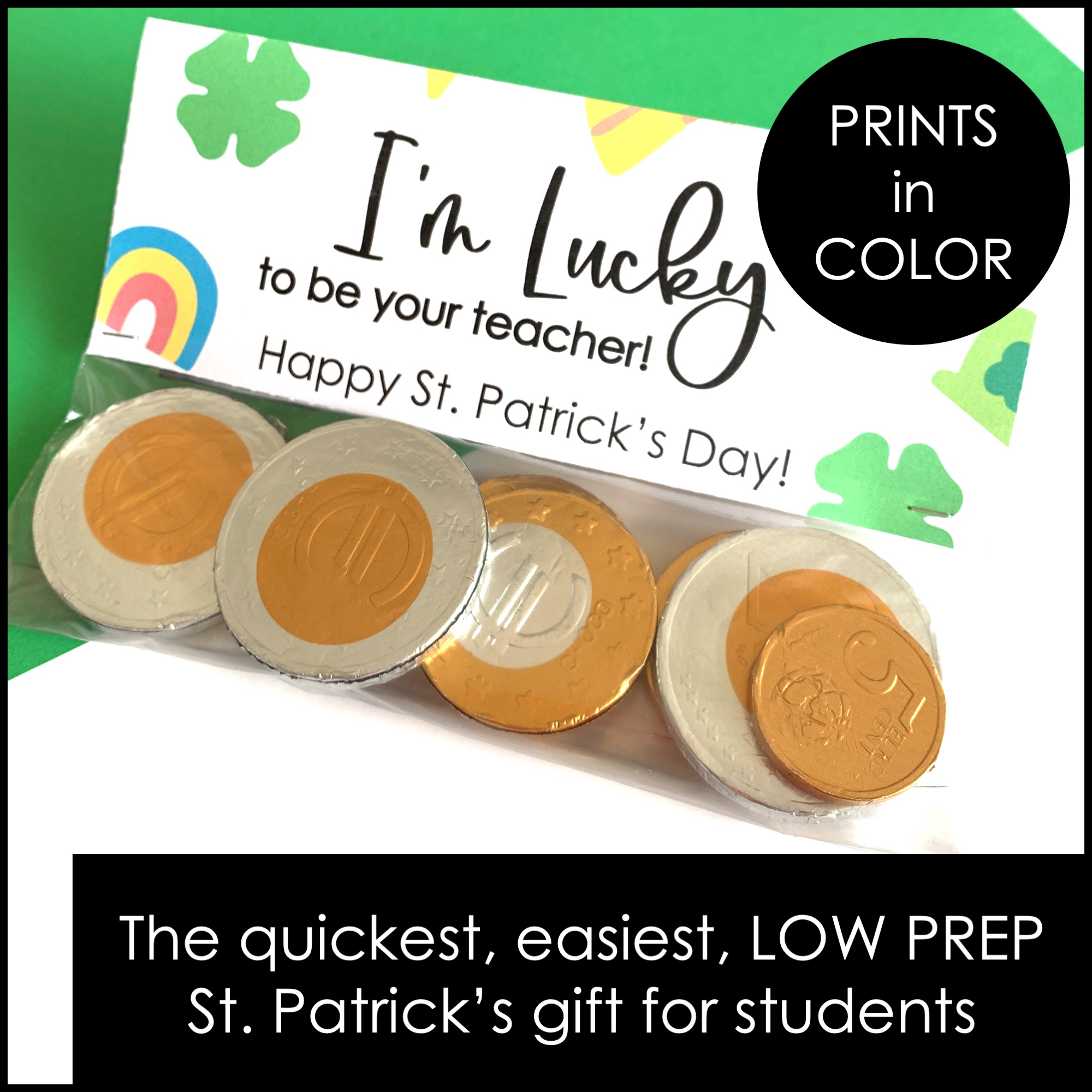 St. Patrick's Day Gift Tag | Student Bag Topper | Lucky Charm Candy ...
