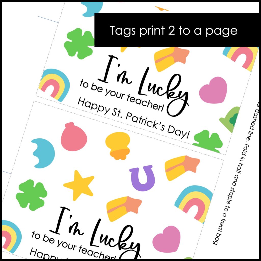 St. Patrick's Day Gift Tag | Student Bag Topper | Lucky Charm Candy ...