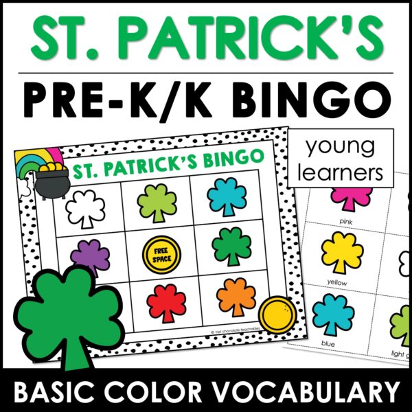 St. Patrick's Day COLOR identification BINGO GAME for Preschool ...
