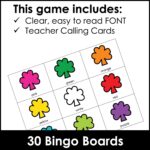 St. Patrick's Day COLOR identification BINGO GAME for Preschool ...