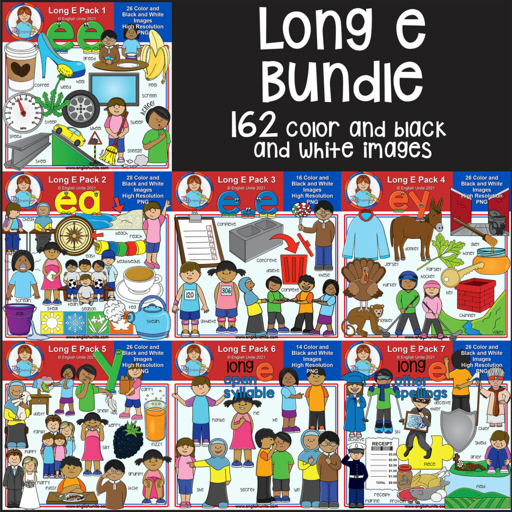 Clip Art - Long E Vowel Bundle | Made By Teachers