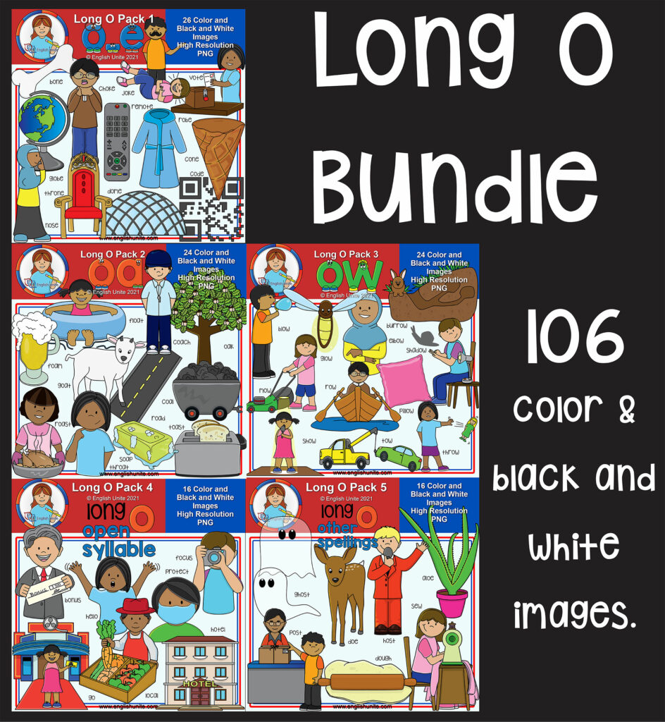 Clip Art - Long O Vowel Bundle | Made By Teachers